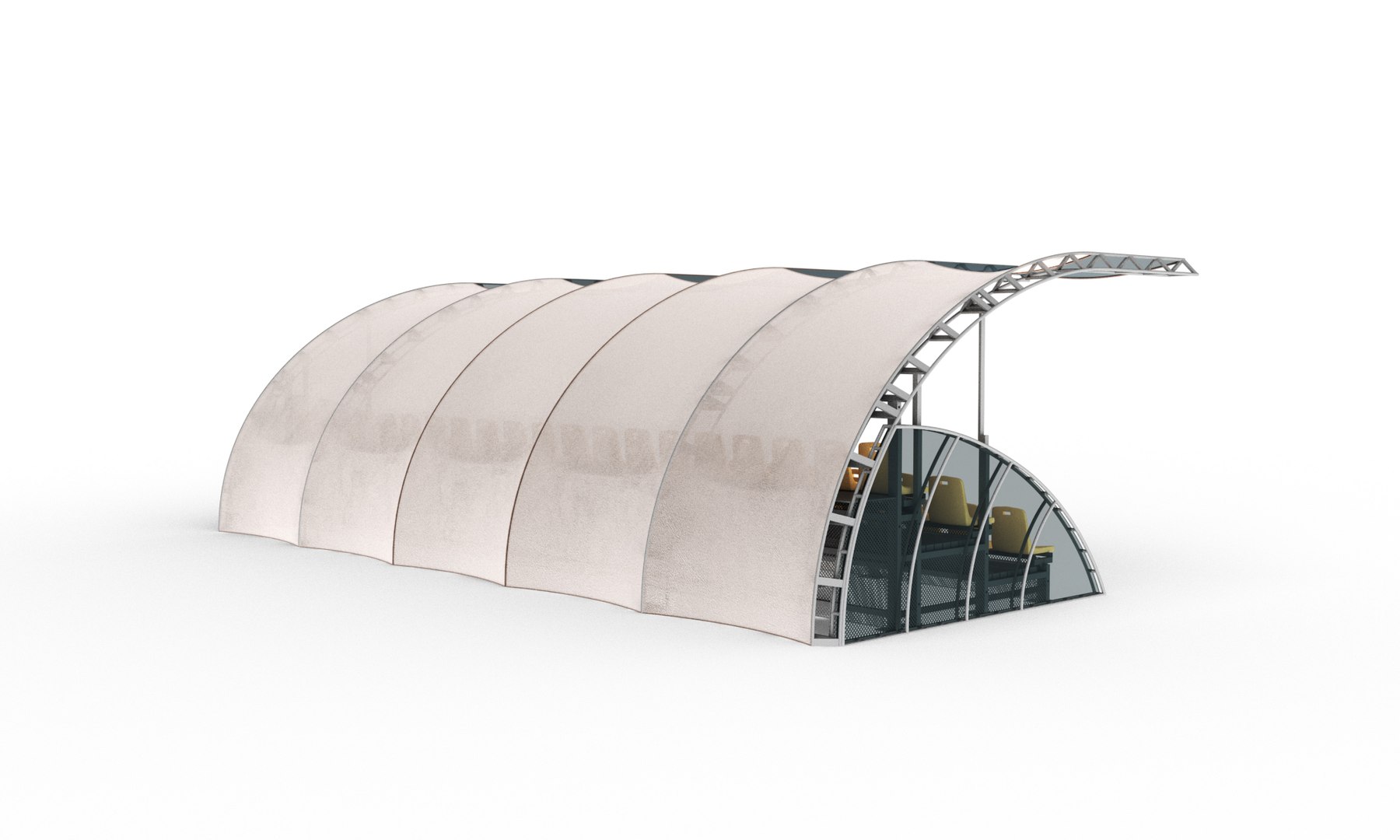 3D Awning Metal Construction Tribune - TurboSquid 1507715