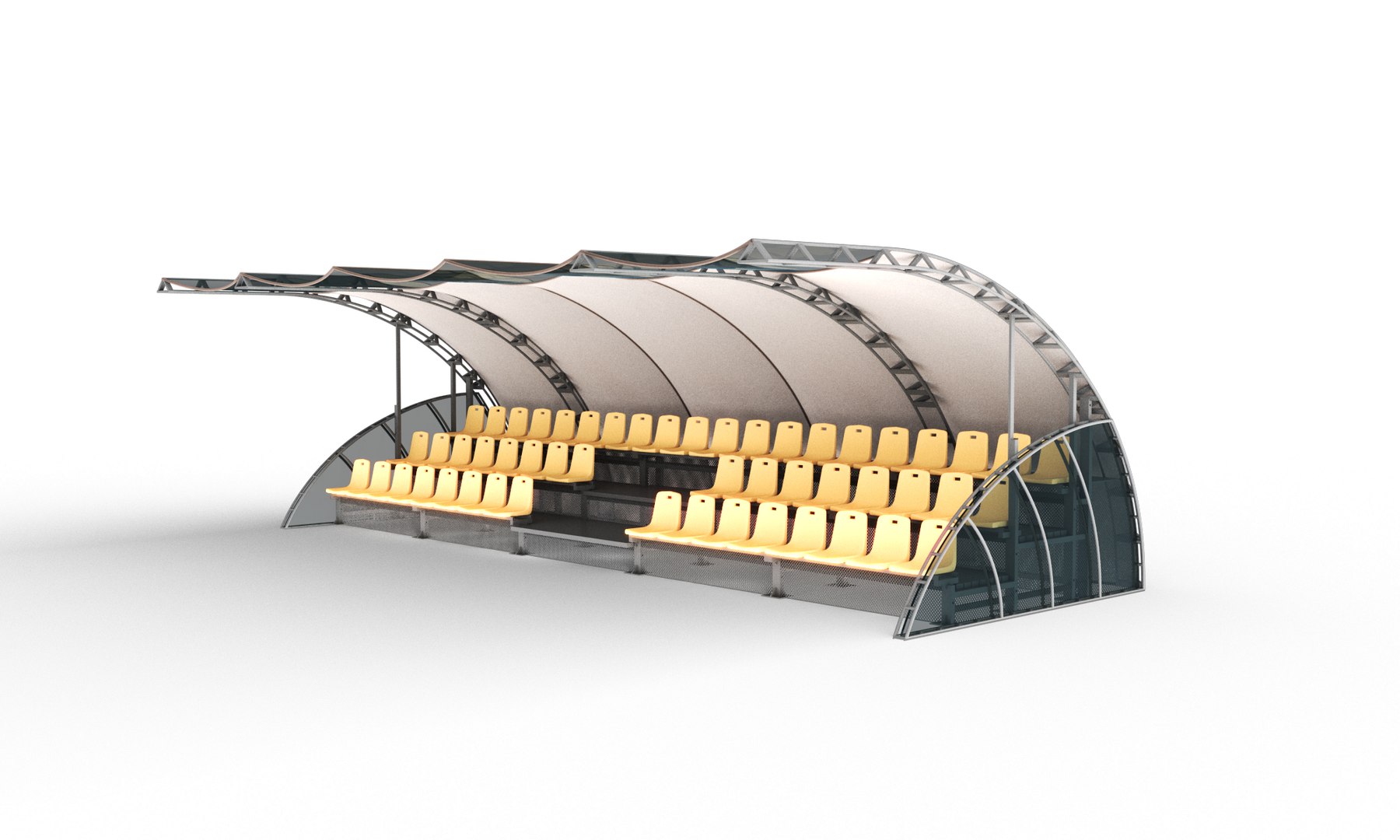 3D Awning Metal Construction Tribune - TurboSquid 1507715