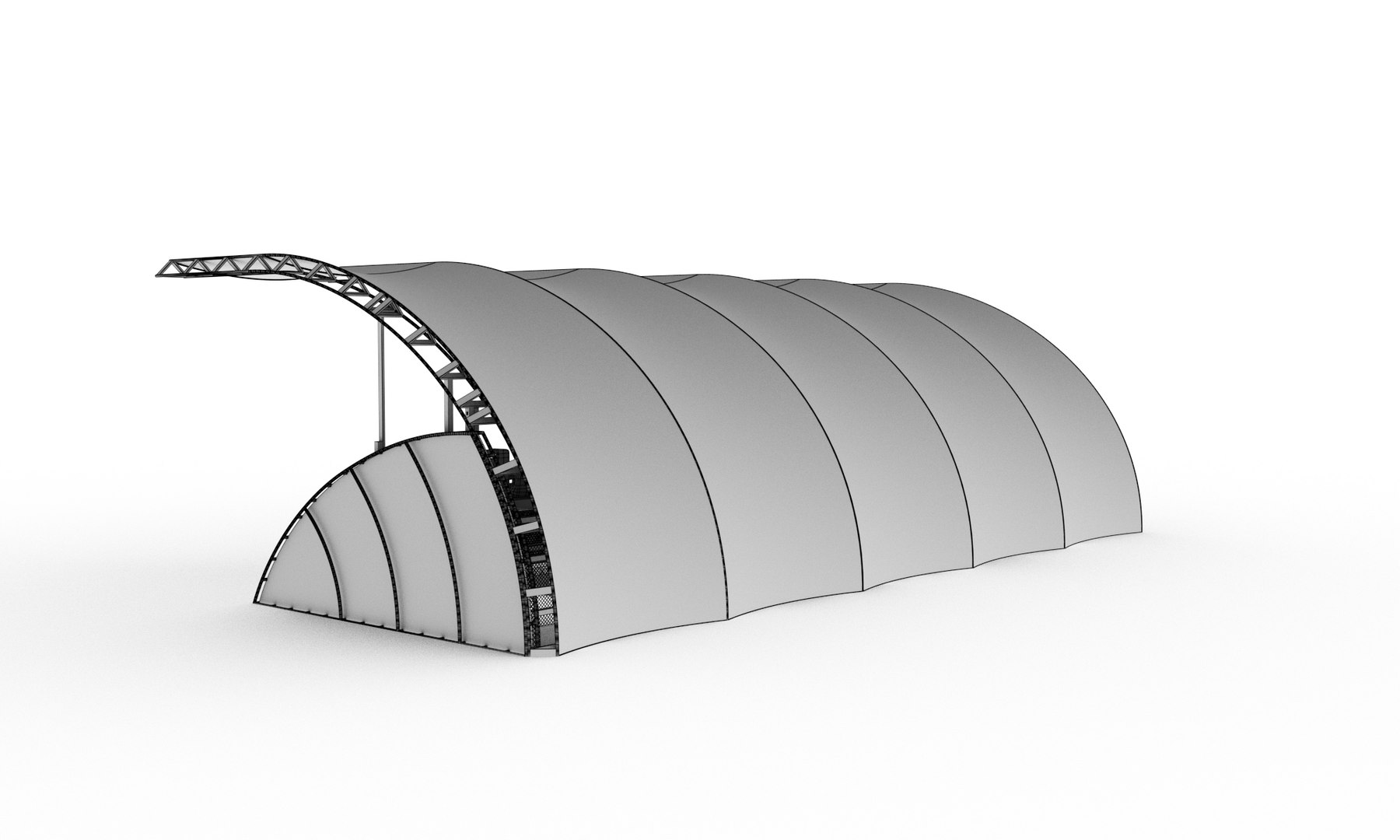3D Awning Metal Construction Tribune - TurboSquid 1507715