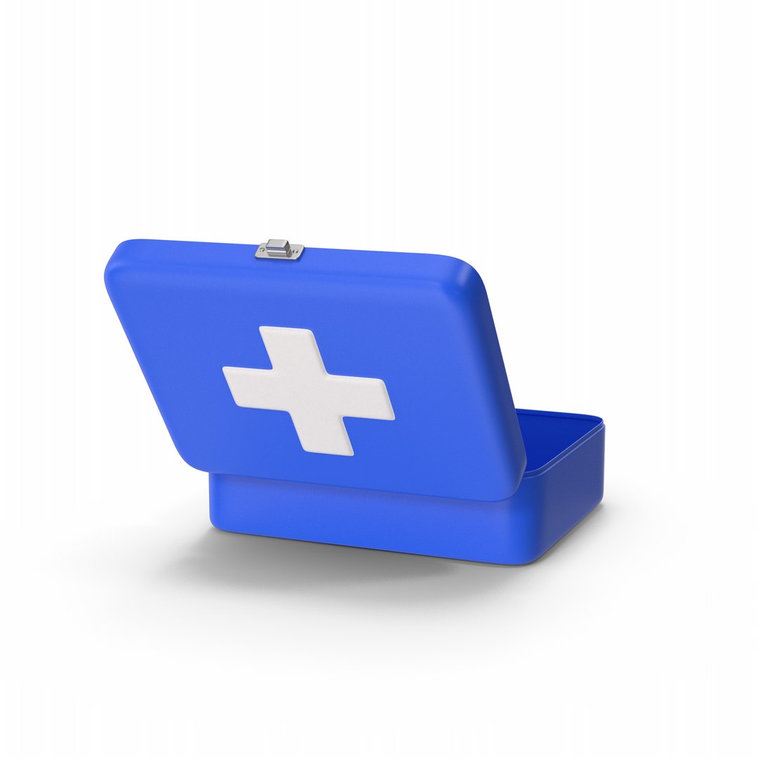 Blue Opened First Aid Box 3D Model - TurboSquid 2190348