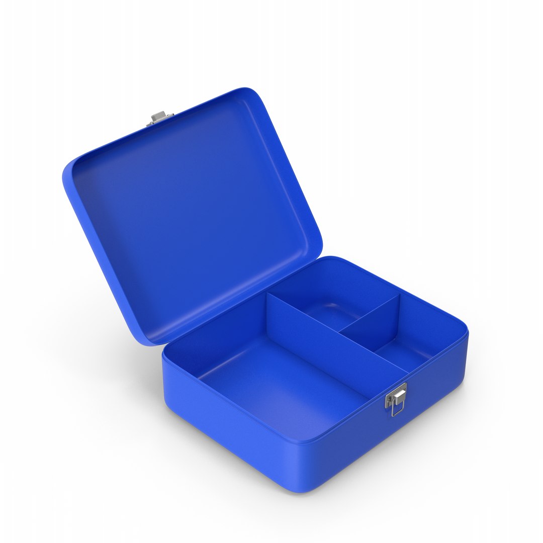 Blue Opened First Aid Box 3D Model - TurboSquid 2190348