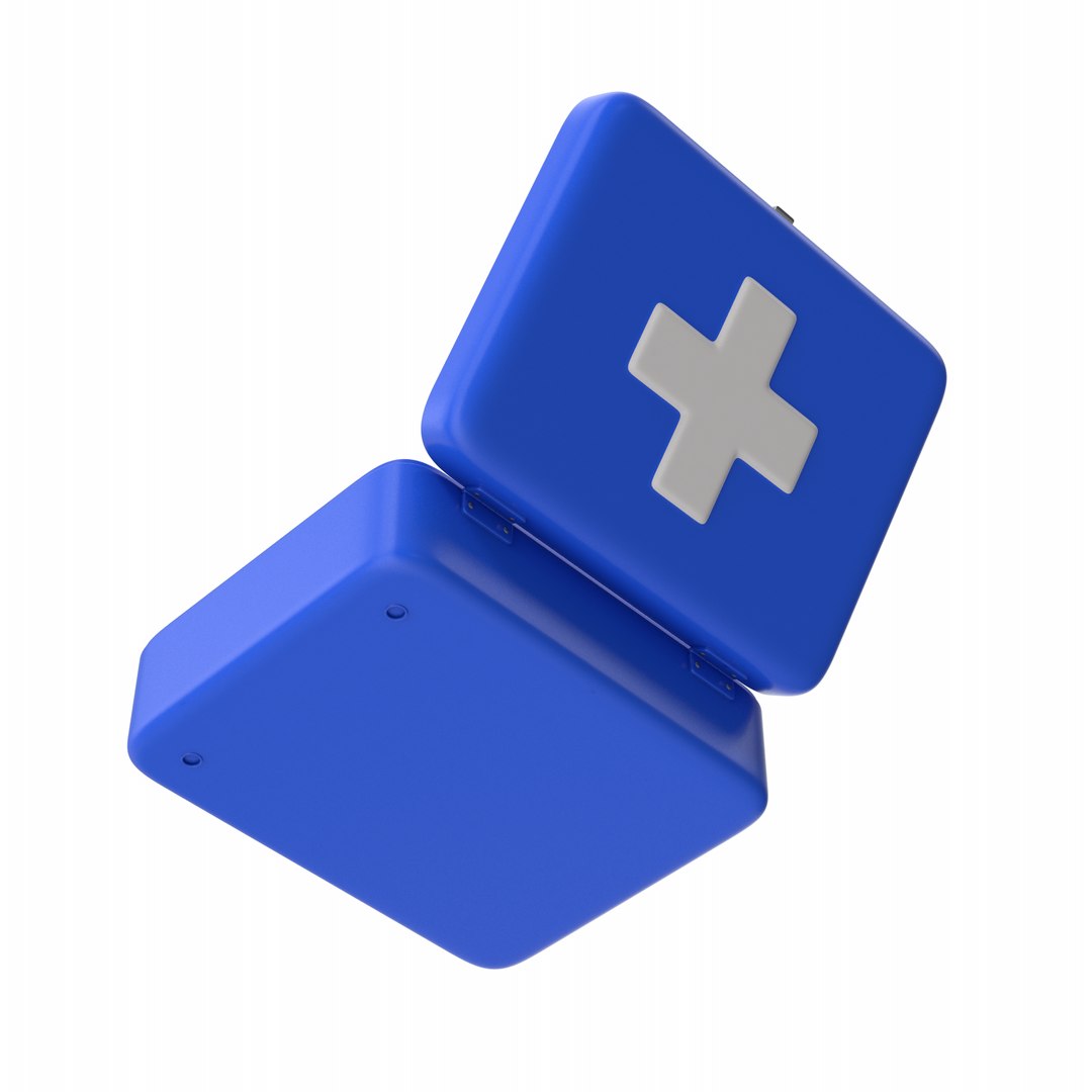 Blue Opened First Aid Box 3D Model - TurboSquid 2190348