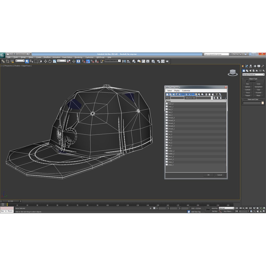 3d model baseball hat