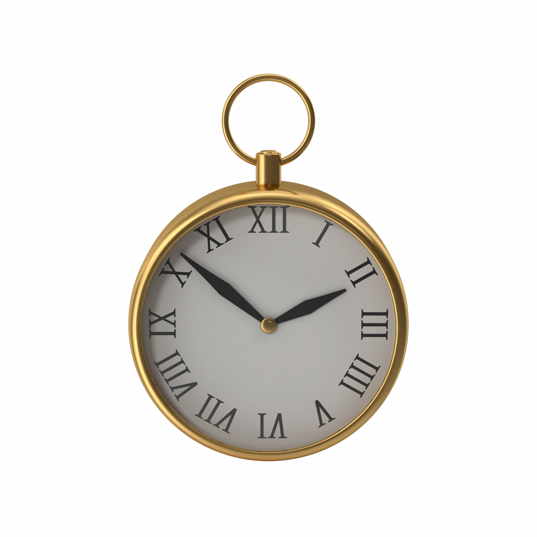 3D Gold Hanging Clock - TurboSquid 1959740