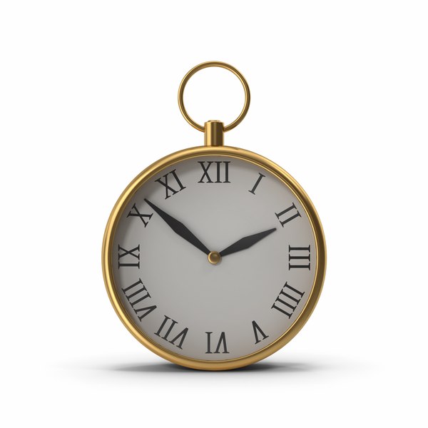 3D Gold Hanging Clock - TurboSquid 1959740