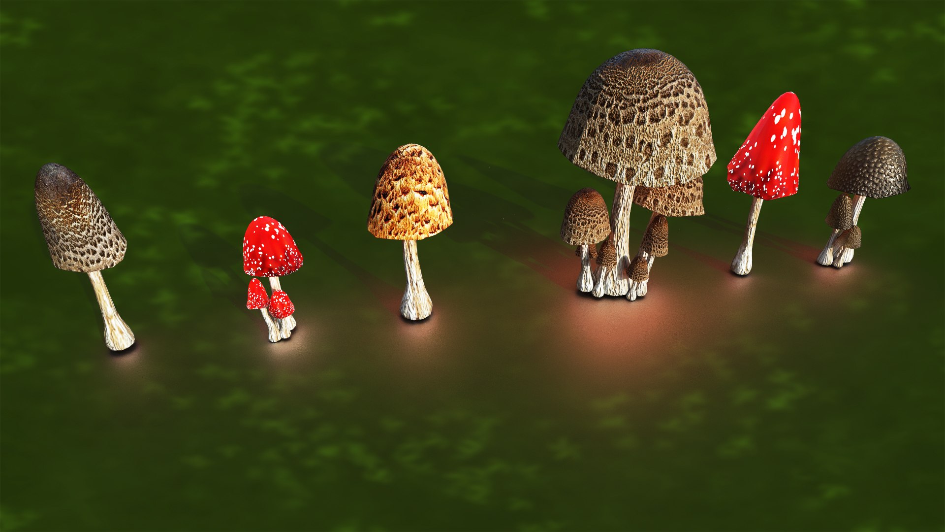 Mushroom Plus Emissive Textures PBR Low-poly 3D Model 3D Model ...
