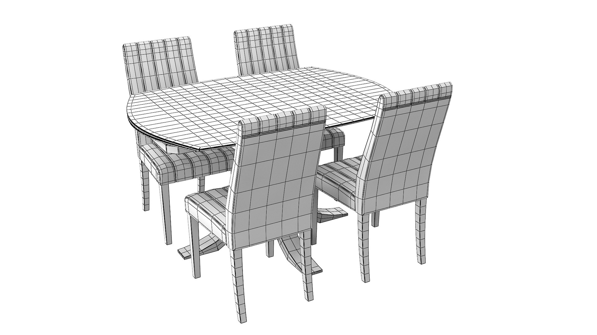 3D Loft Dining Table Set 1 Model - TurboSquid 1962128