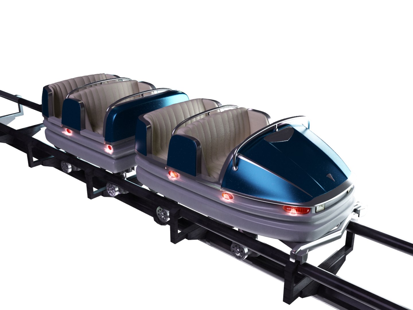 Wagon Roller Coaster 3d Model