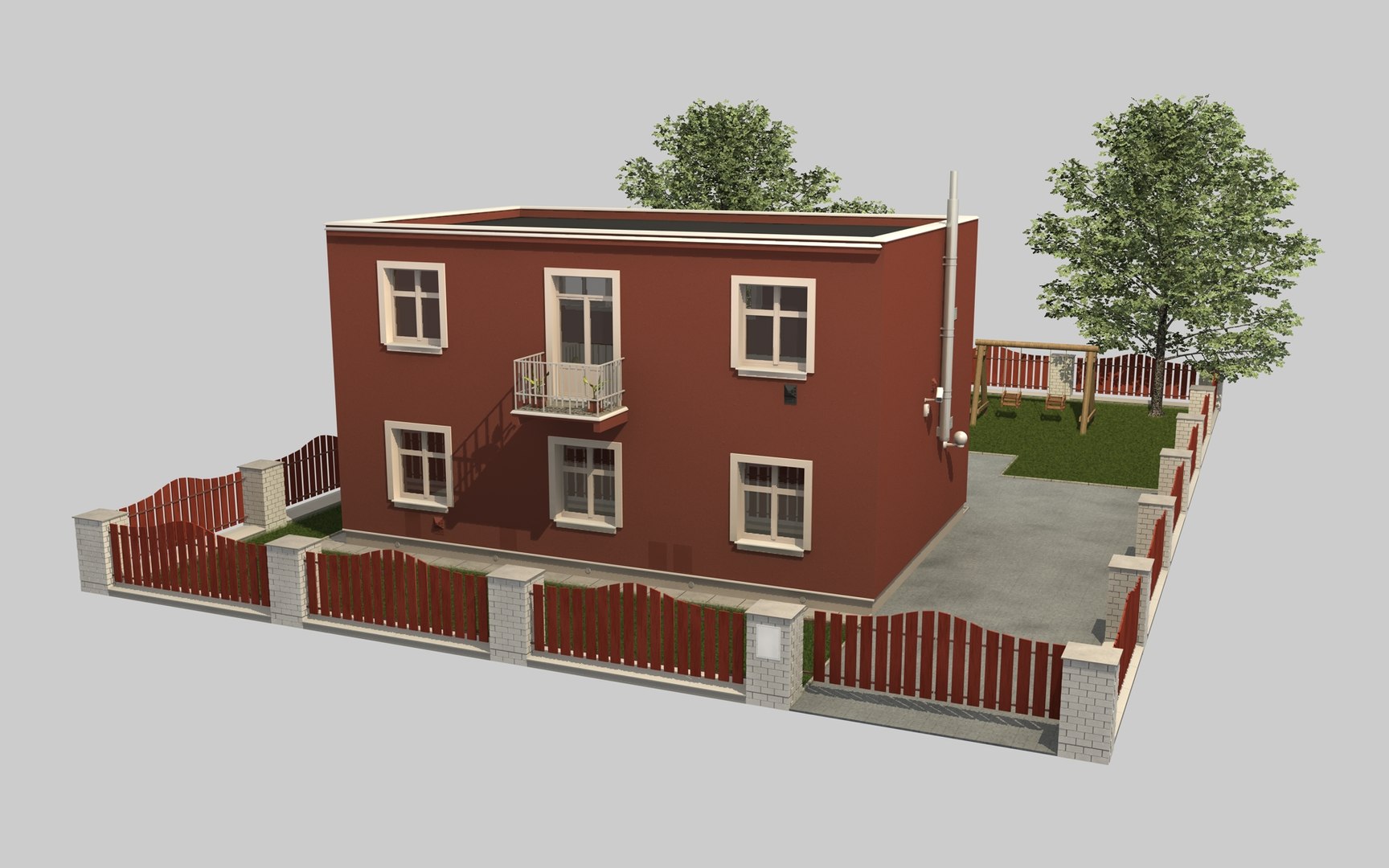 3d family house model