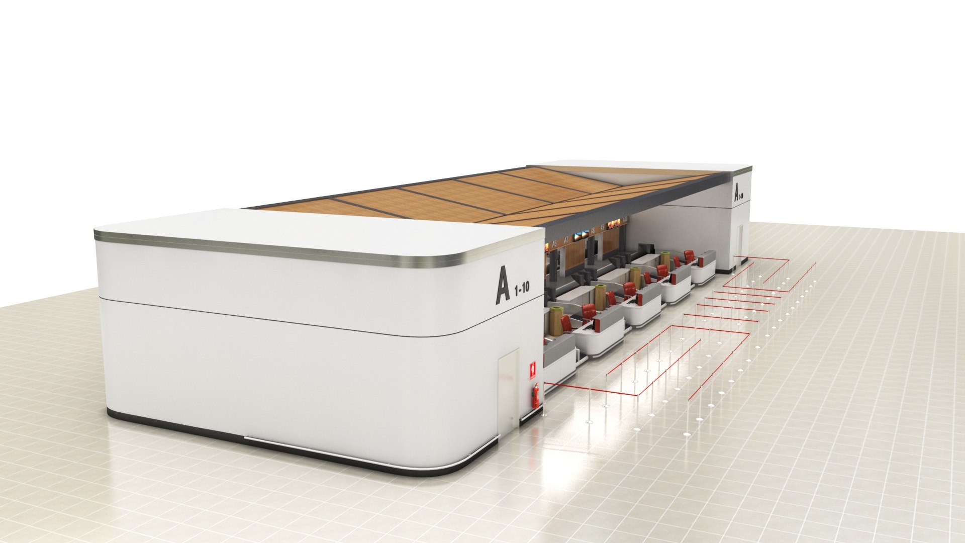3D Airport Check-in Counter Model - TurboSquid 1427793