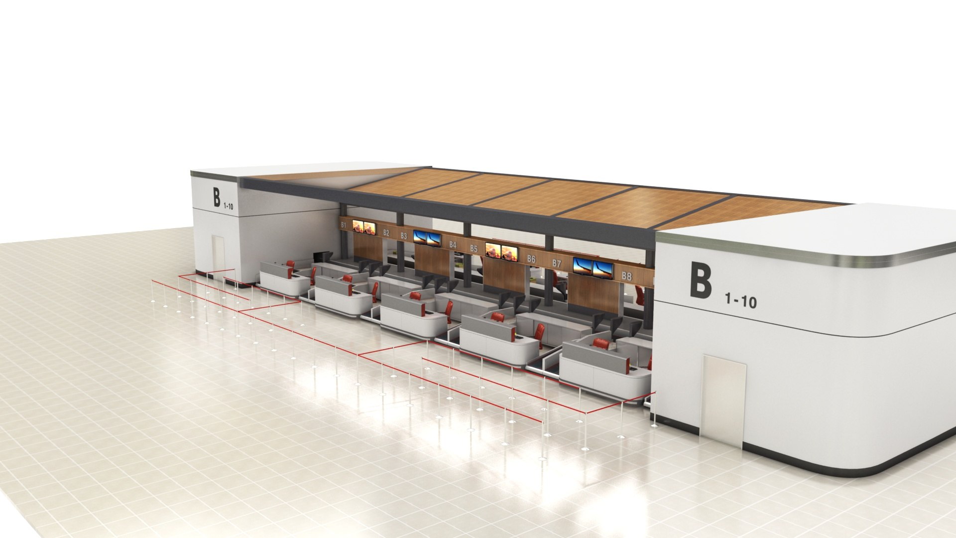 3D Airport Check-in Counter Model - TurboSquid 1427793