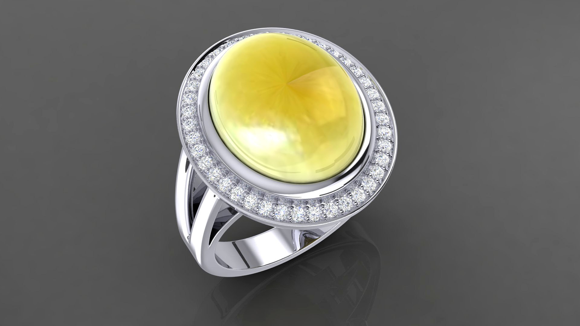 Cabochon Gold Stl 3d Model