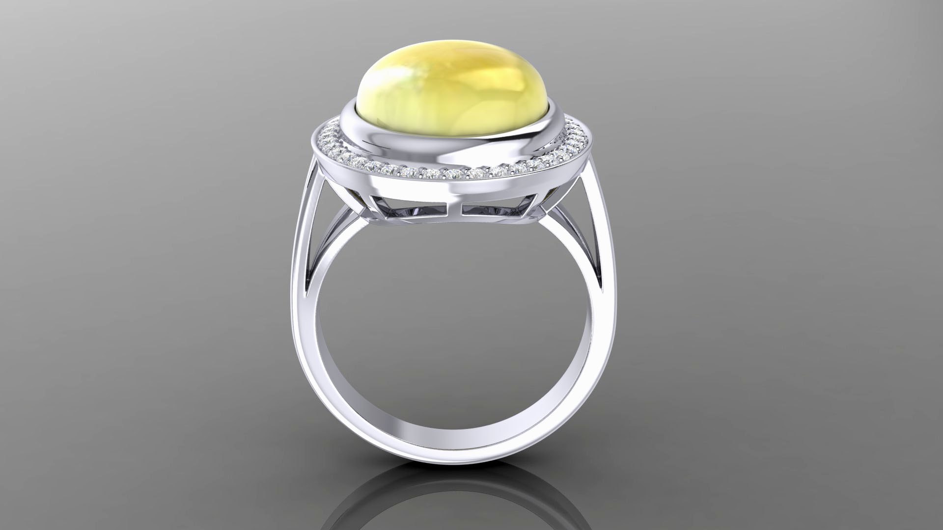 Cabochon Gold Stl 3d Model