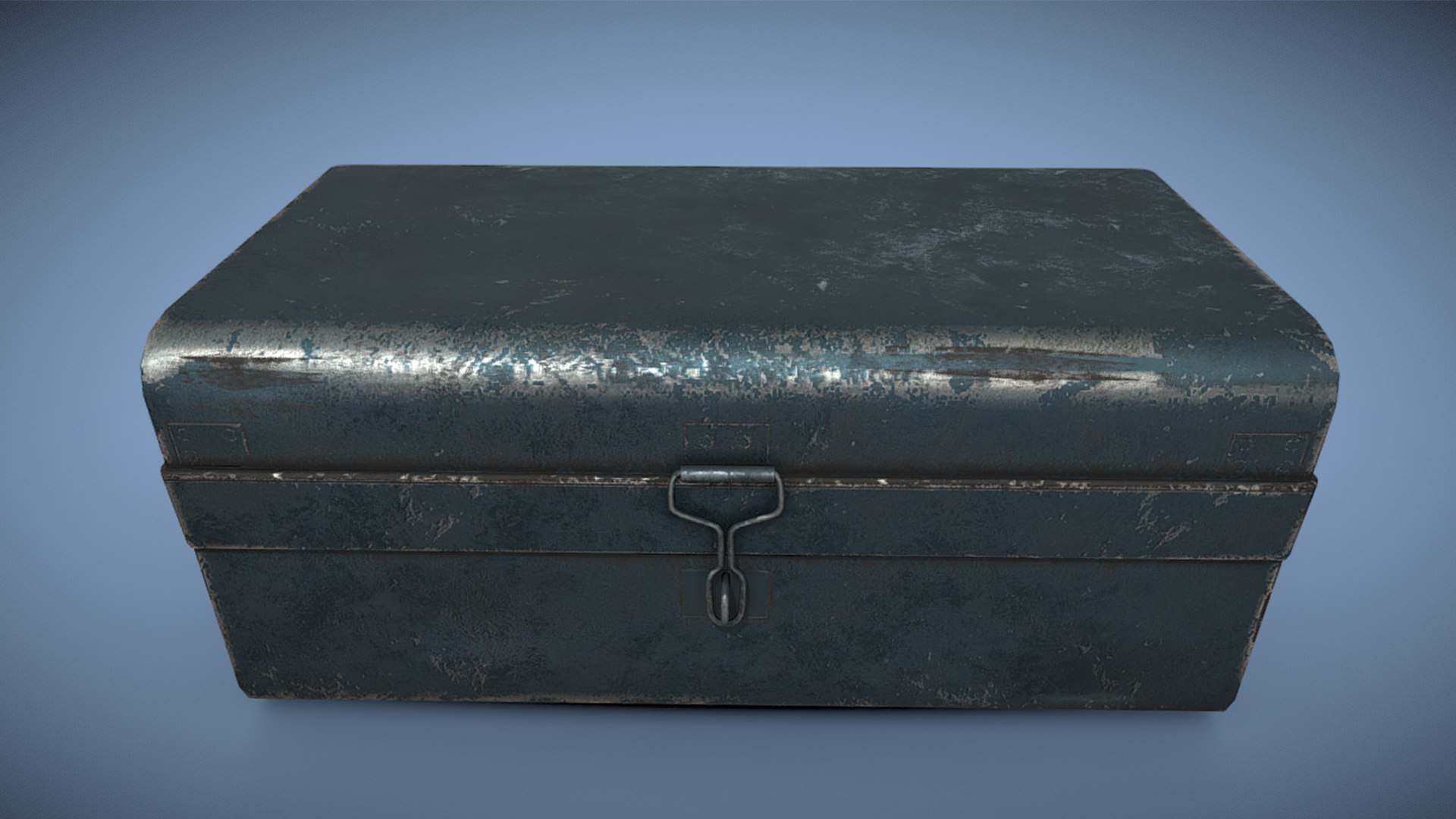 3D Model Vintage Iron Trunk Box - TurboSquid 2168543
