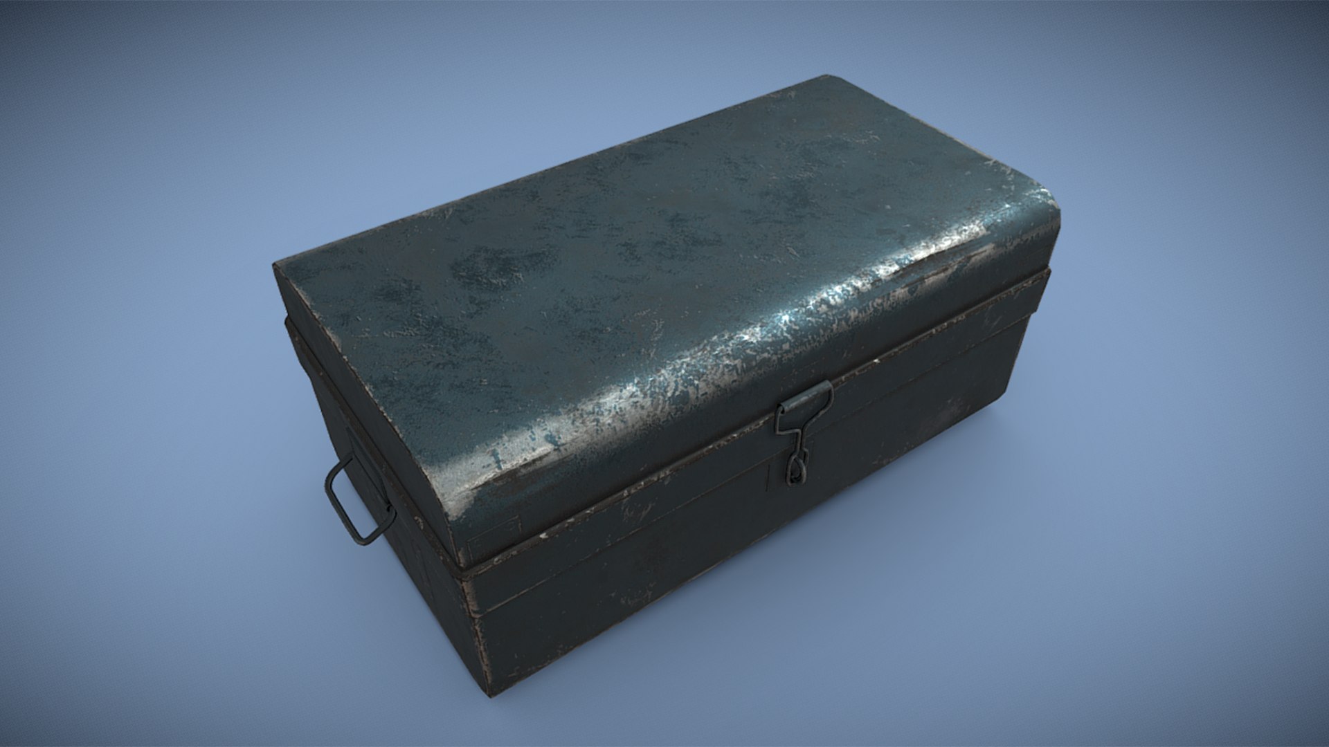 3D model Vintage Iron trunk box - TurboSquid 2168543
