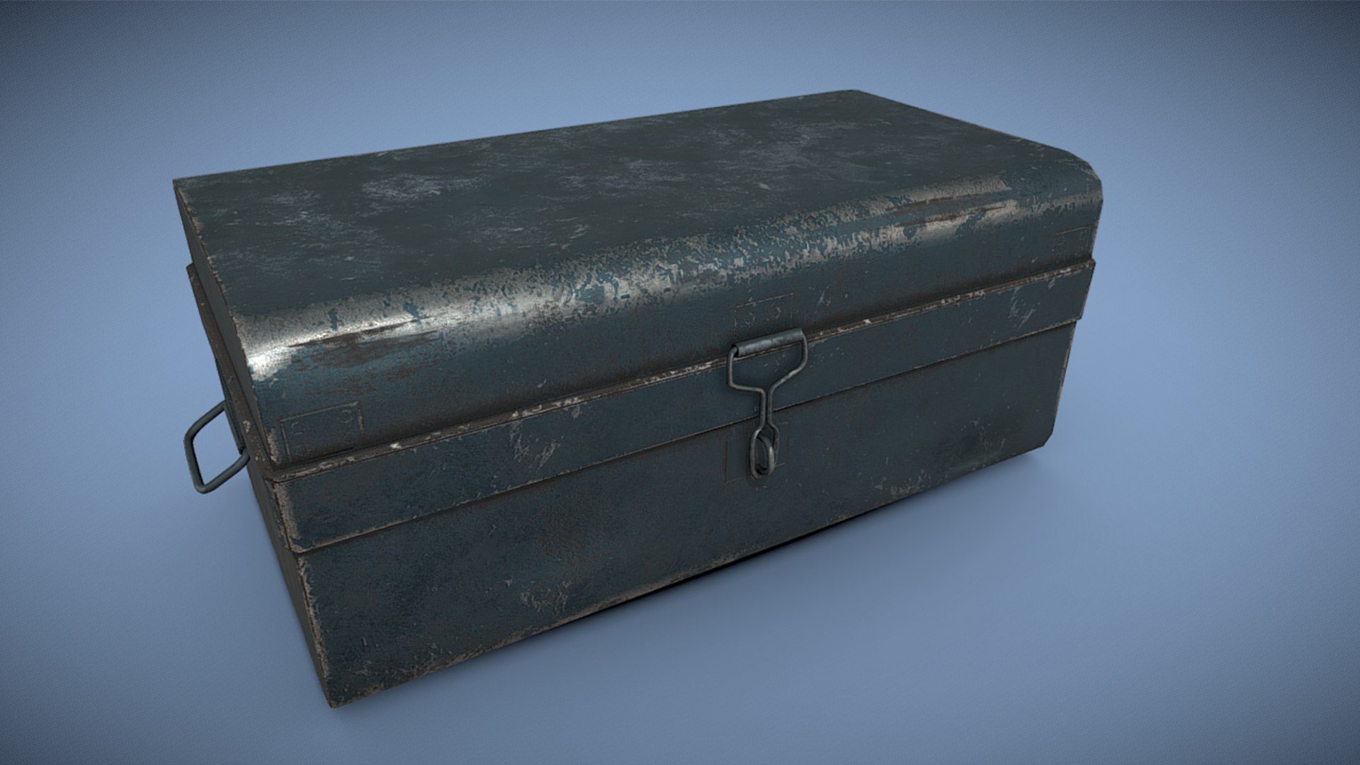 3D Model Vintage Iron Trunk Box - TurboSquid 2168543