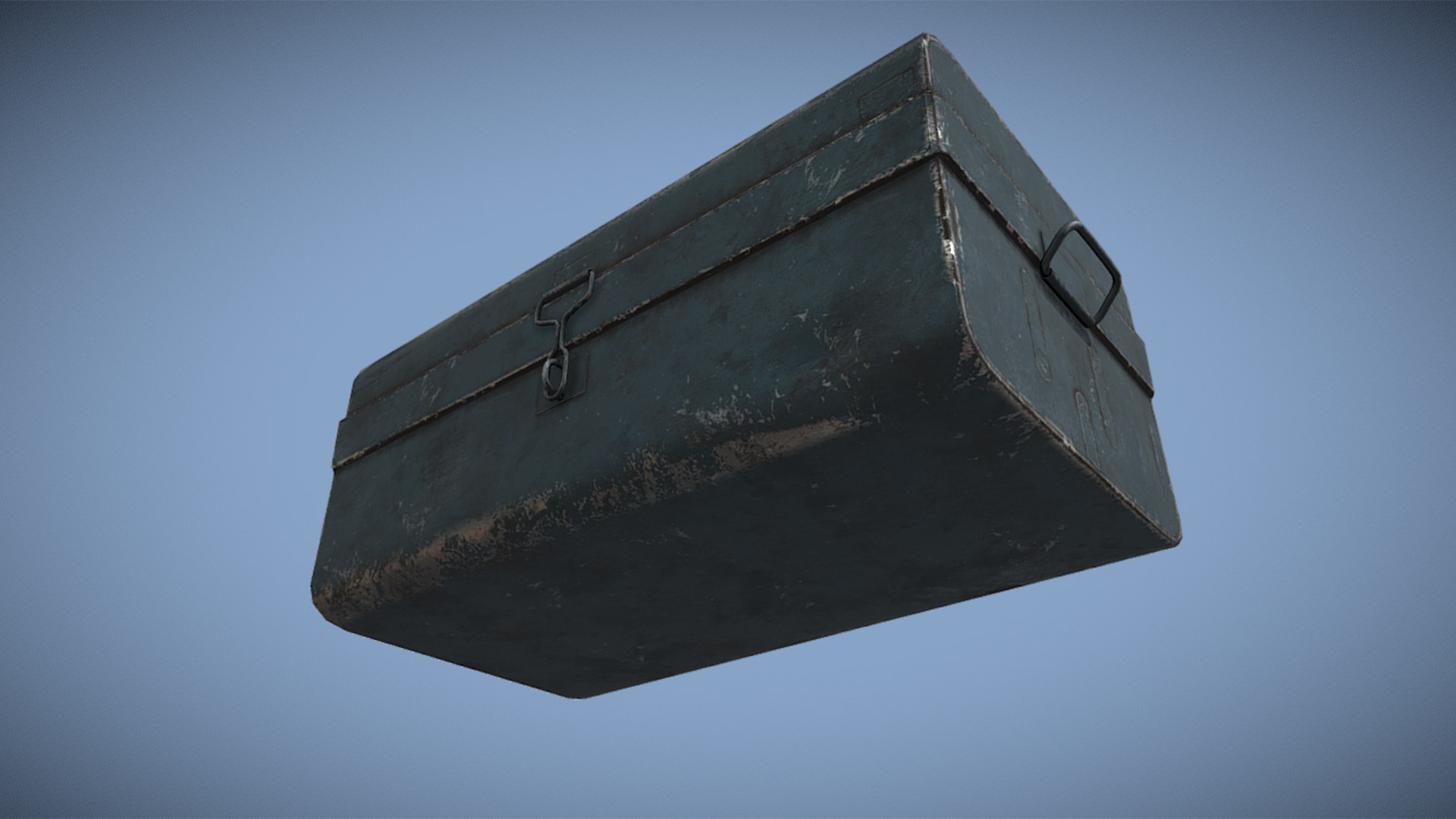 3D Model Vintage Iron Trunk Box - TurboSquid 2168543