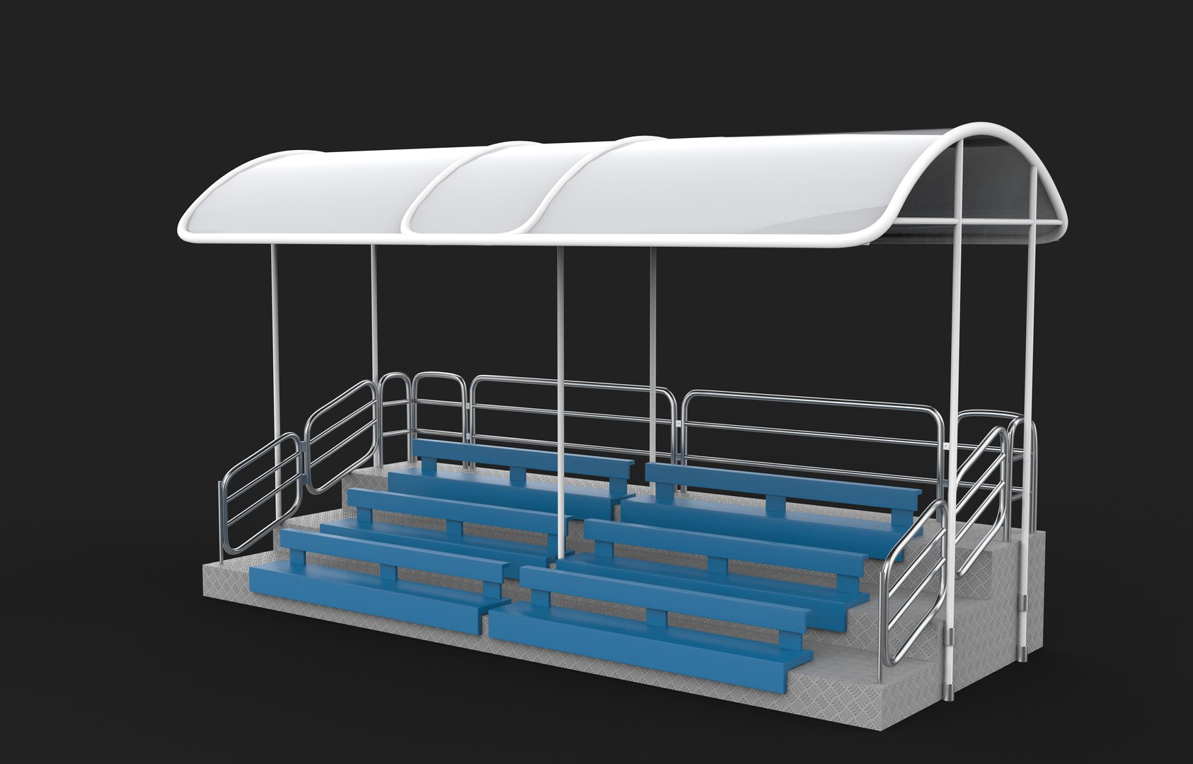 3D Outdoor Movable Grandstand With Canopy Roof 3D Model - TurboSquid ...