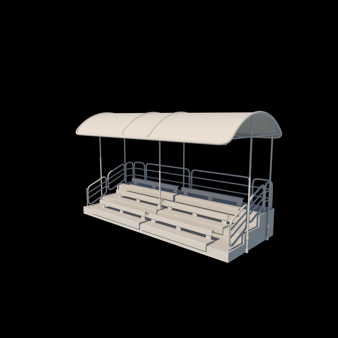 3D Outdoor Movable Grandstand With Canopy Roof 3D Model - TurboSquid ...