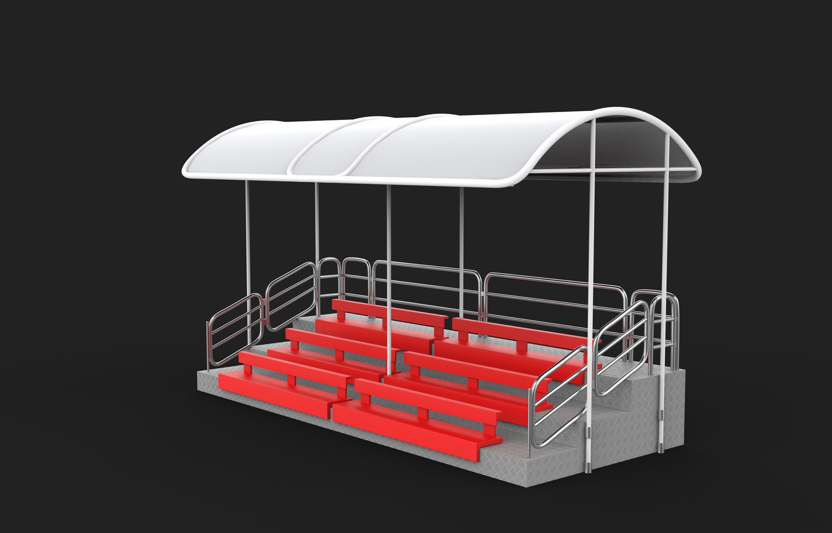 3D Outdoor Movable Grandstand With Canopy Roof 3D Model - TurboSquid ...