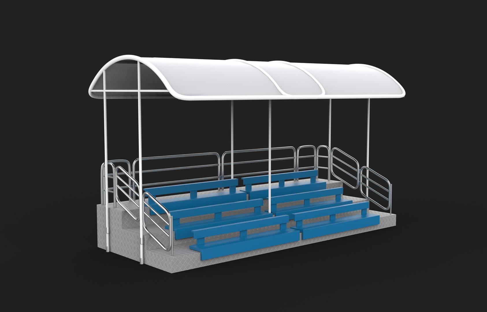 3D Outdoor Movable Grandstand With Canopy Roof 3D Model - TurboSquid ...
