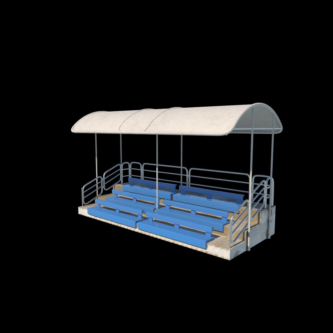 3D Outdoor Movable Grandstand With Canopy Roof 3D Model - TurboSquid ...