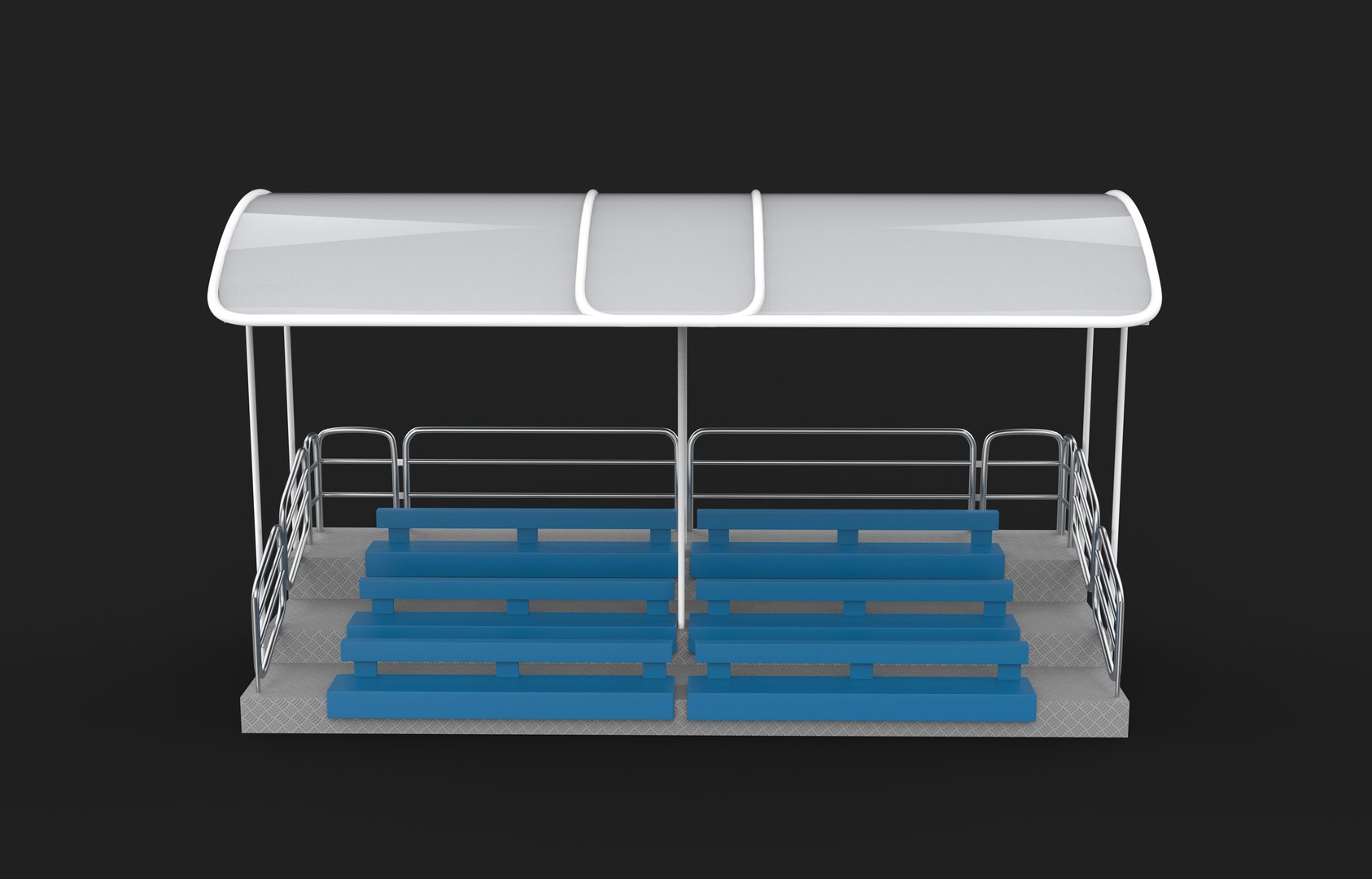 3D Outdoor Movable Grandstand With Canopy Roof 3D Model - TurboSquid ...