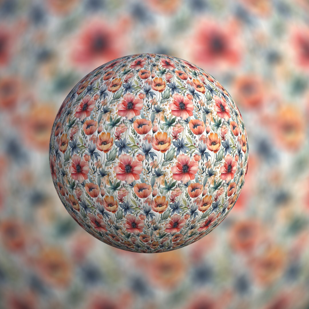 modelo 3d Watercolor Flowers PBR Seamless 4k Texture gratis ...