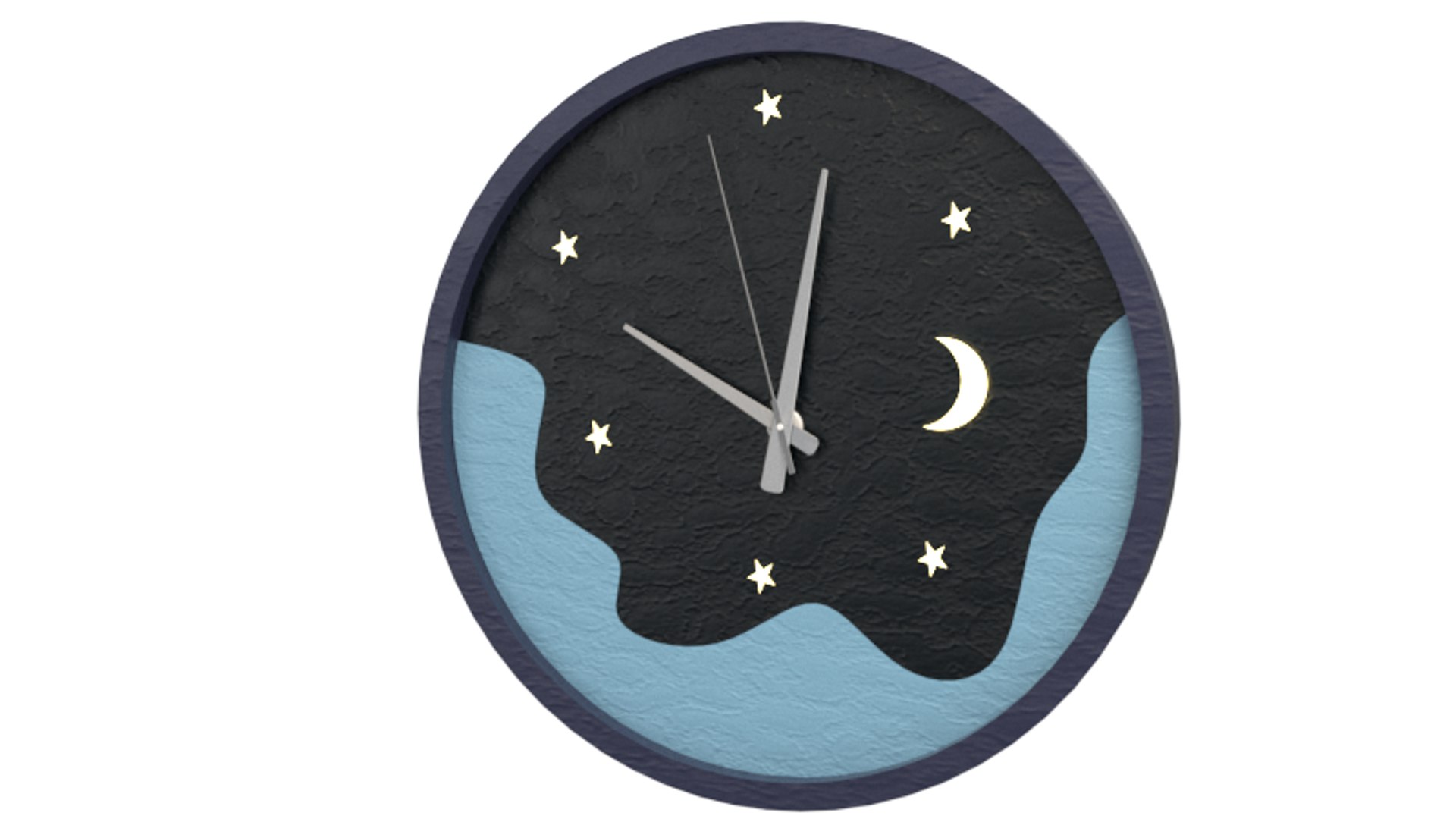 Wall Clock - Night Sky 3D Model - TurboSquid 1478715
