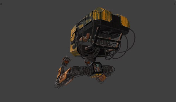 3d model rusty robotic mech