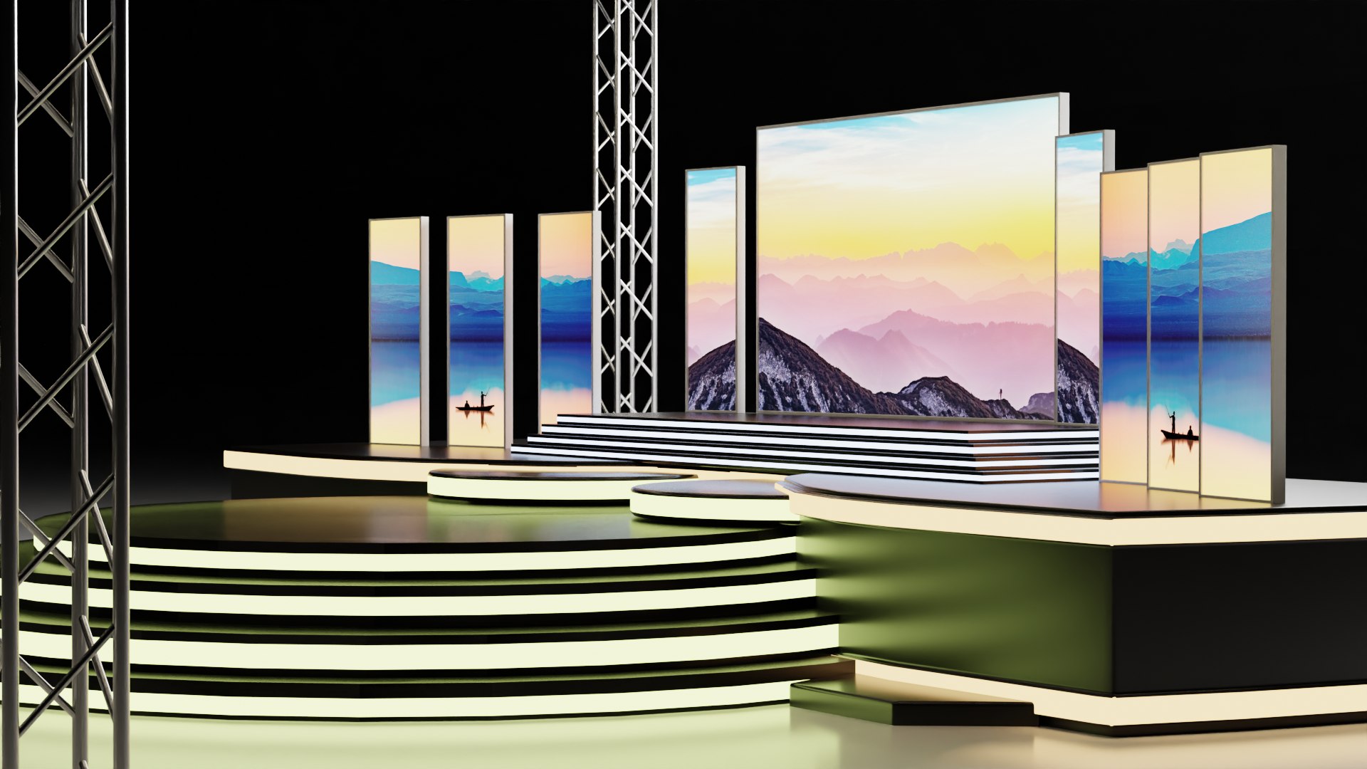 3D Corporate And Concert Event Stage 3D Model With Display - TurboSquid ...