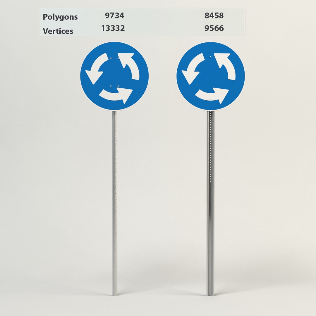 3d Information Roundabout Sign