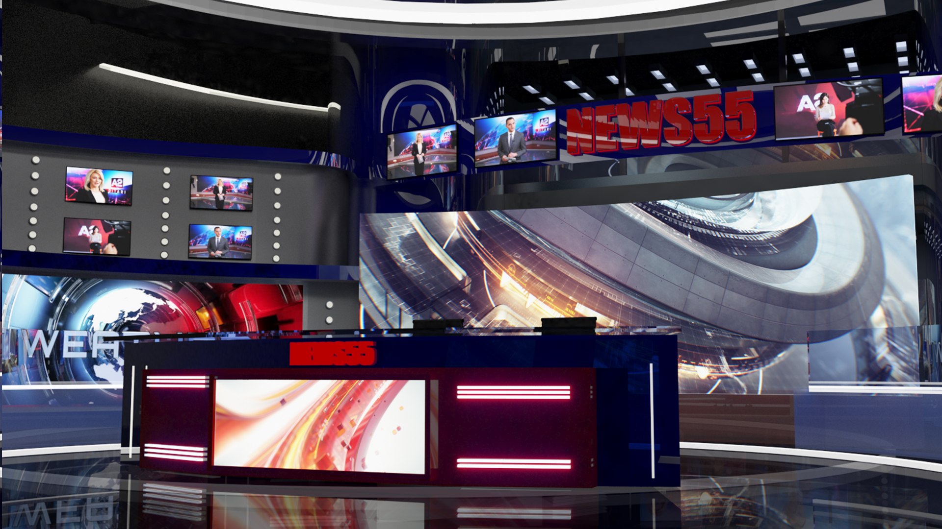 News Studio Model - TurboSquid 1675657