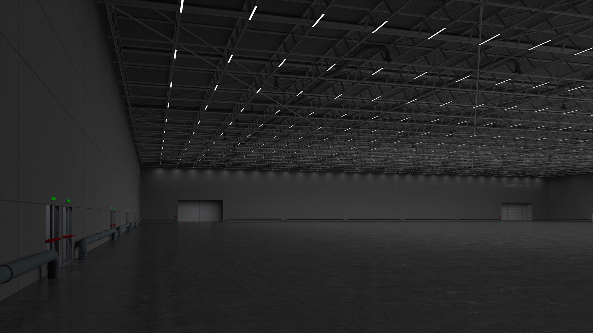 A Fully Ready For Rendering 3D Hall For The Exhibition Stand 3D Model ...