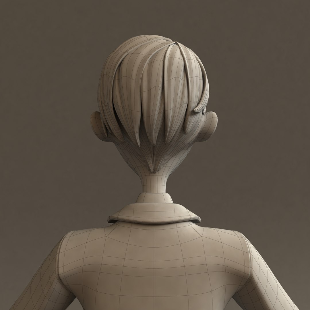 3d model cute functionary man