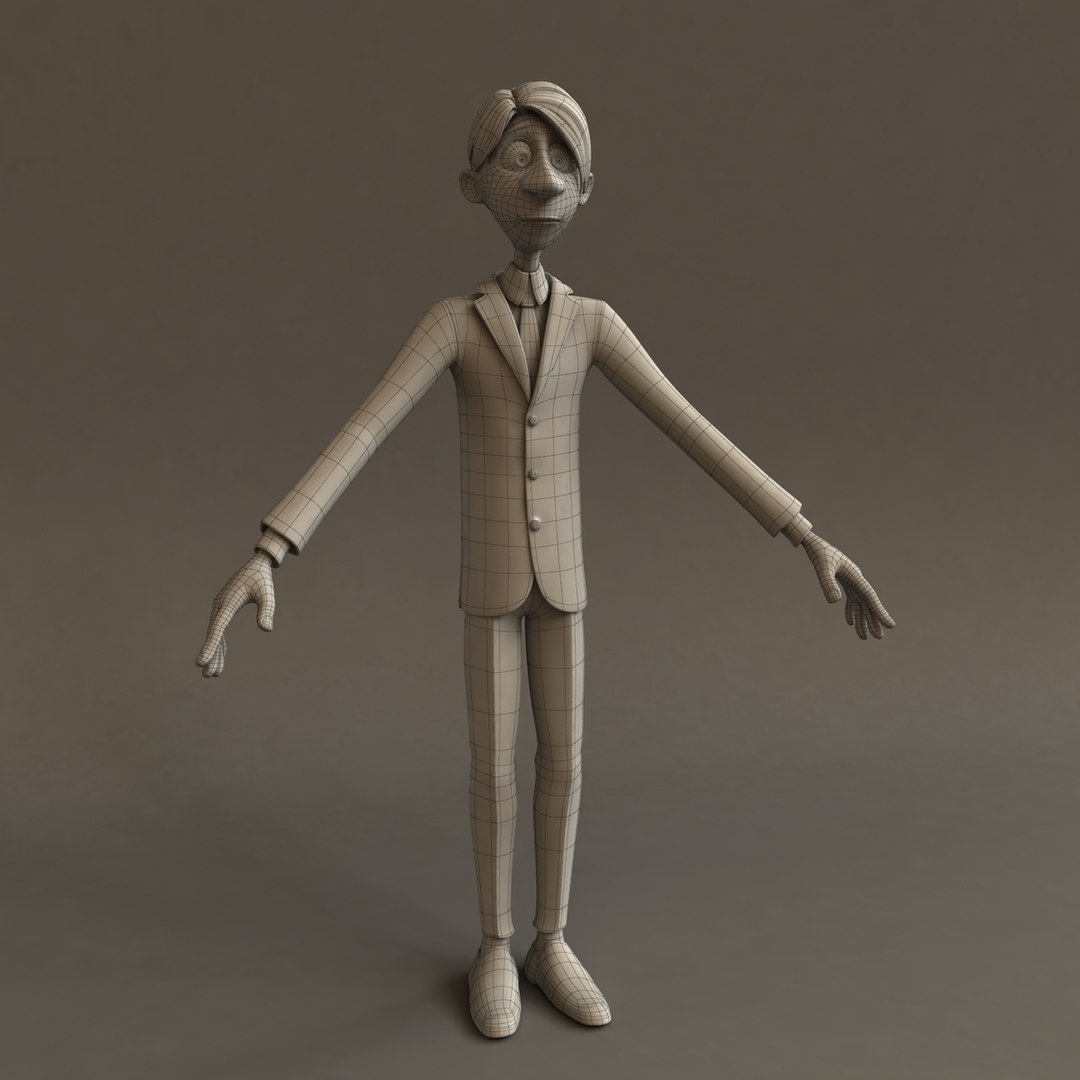 3d Model Cute Functionary Man