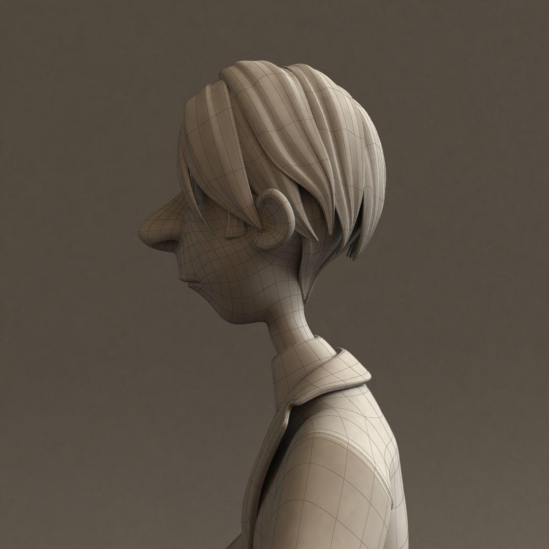 3d model cute functionary man