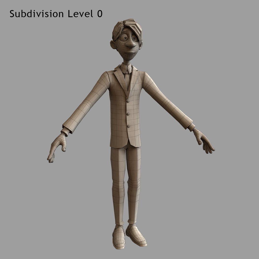 3d model cute functionary man