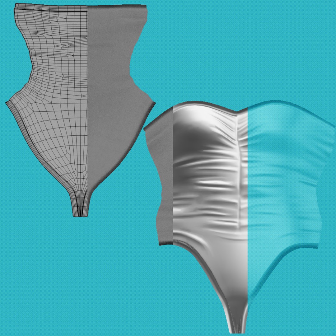 3D Blue Swimsuit Model - TurboSquid 1426753