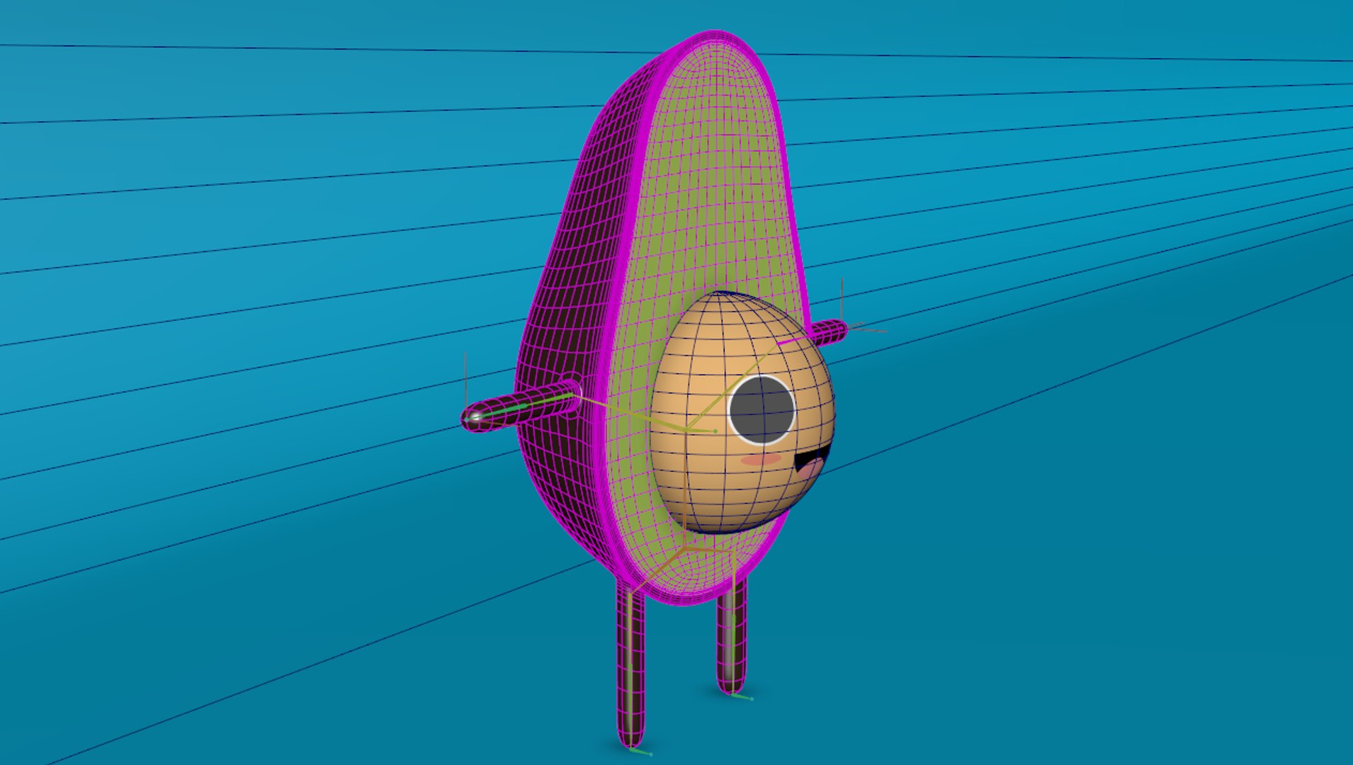 3D Avocado Guy Mascot Toon - TurboSquid 1324492