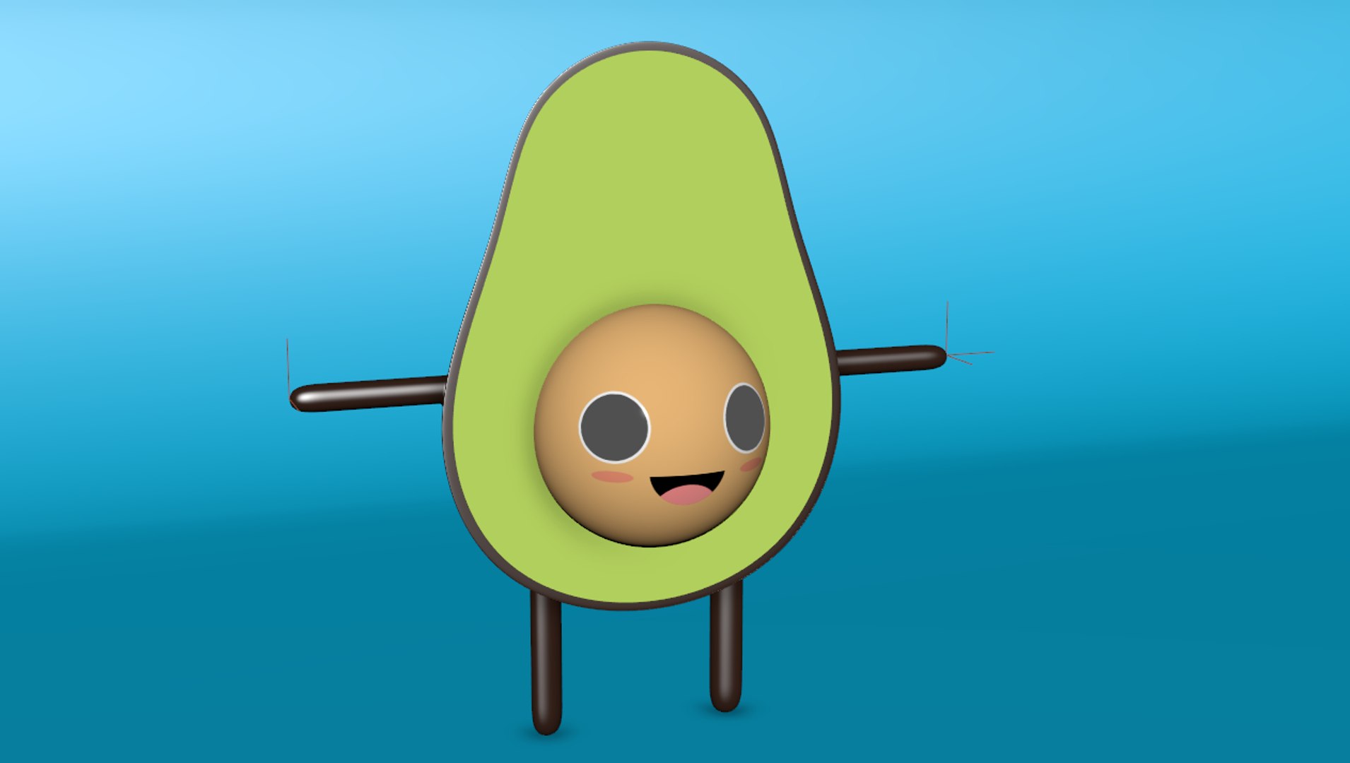 3D Avocado Guy Mascot Toon - TurboSquid 1324492