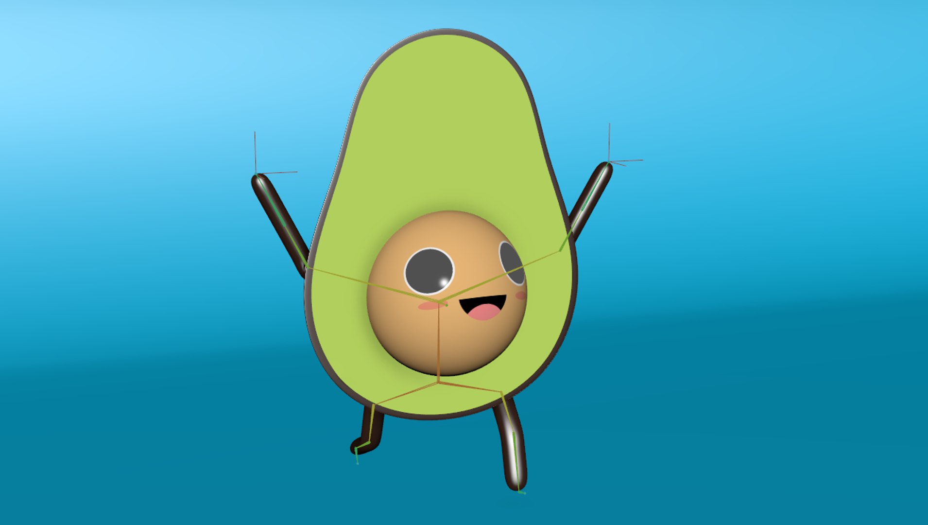 3D Avocado Guy Mascot Toon - TurboSquid 1324492