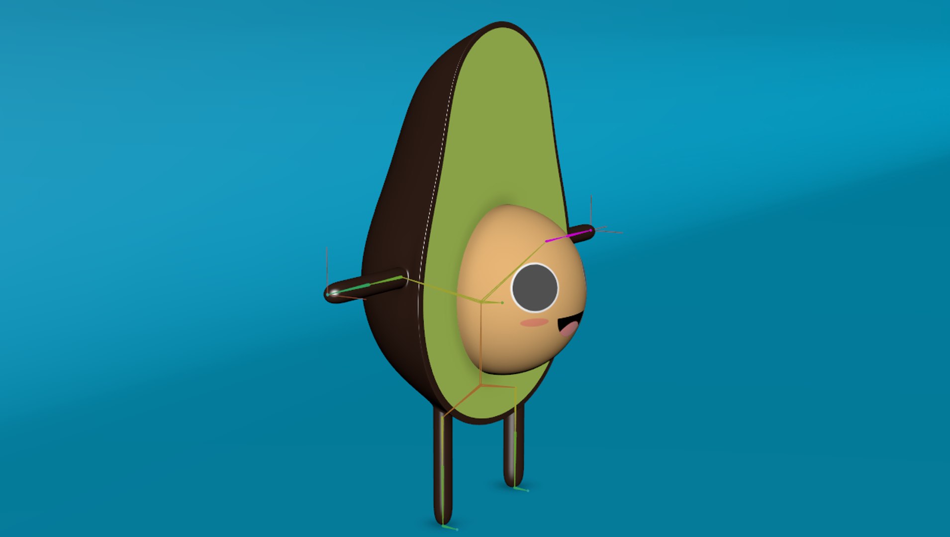 3D Avocado Guy Mascot Toon - TurboSquid 1324492