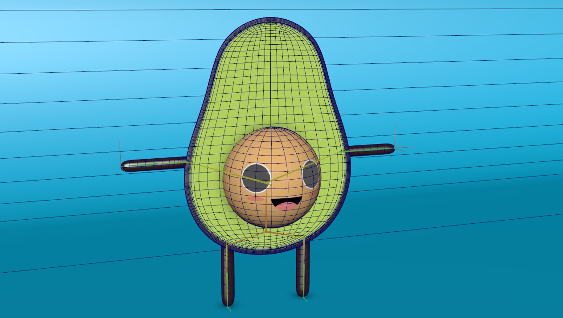 3D Avocado Guy Mascot Toon - TurboSquid 1324492