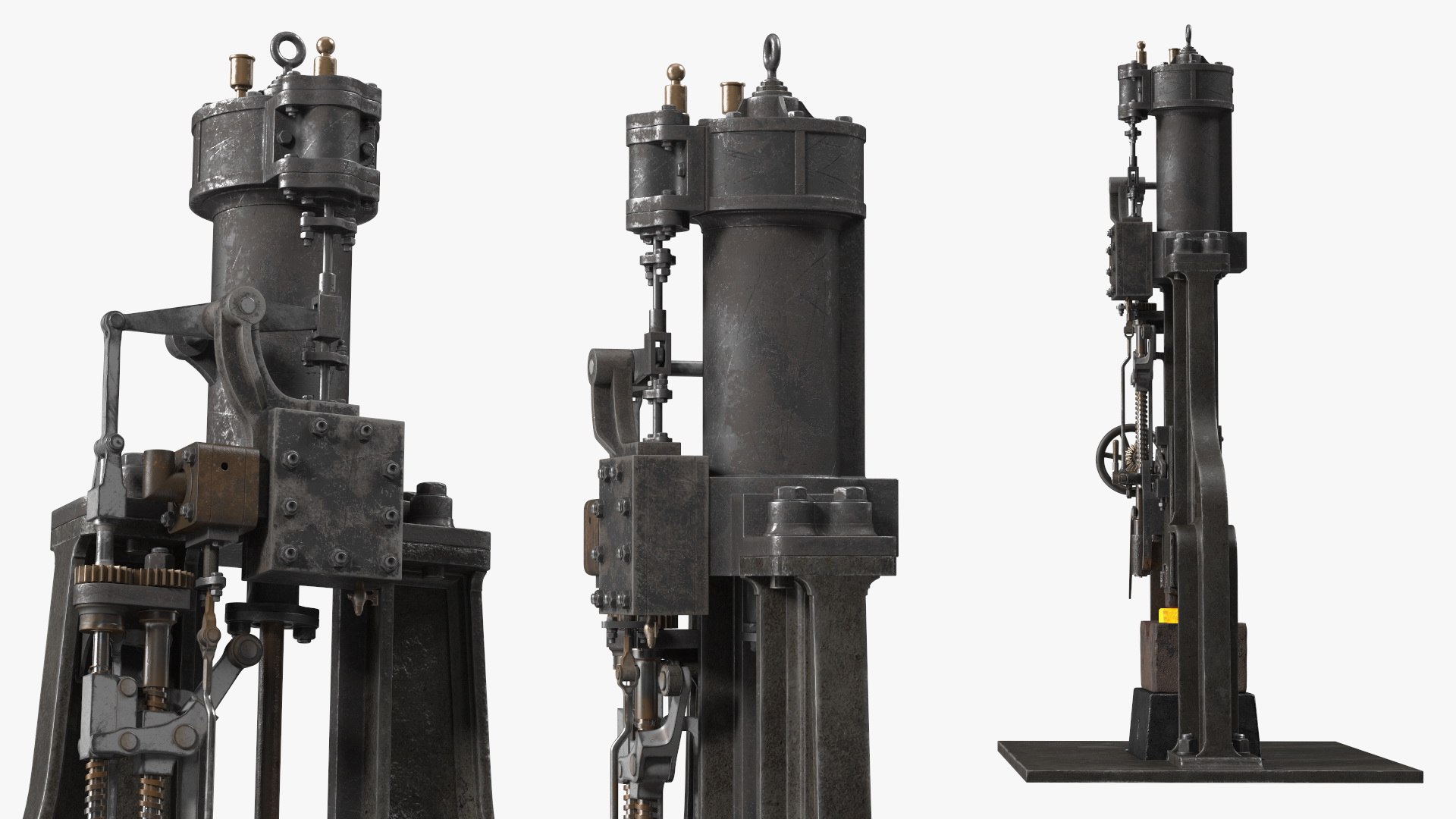 3D Vintage Industrial Steam Hammer - TurboSquid 2246231