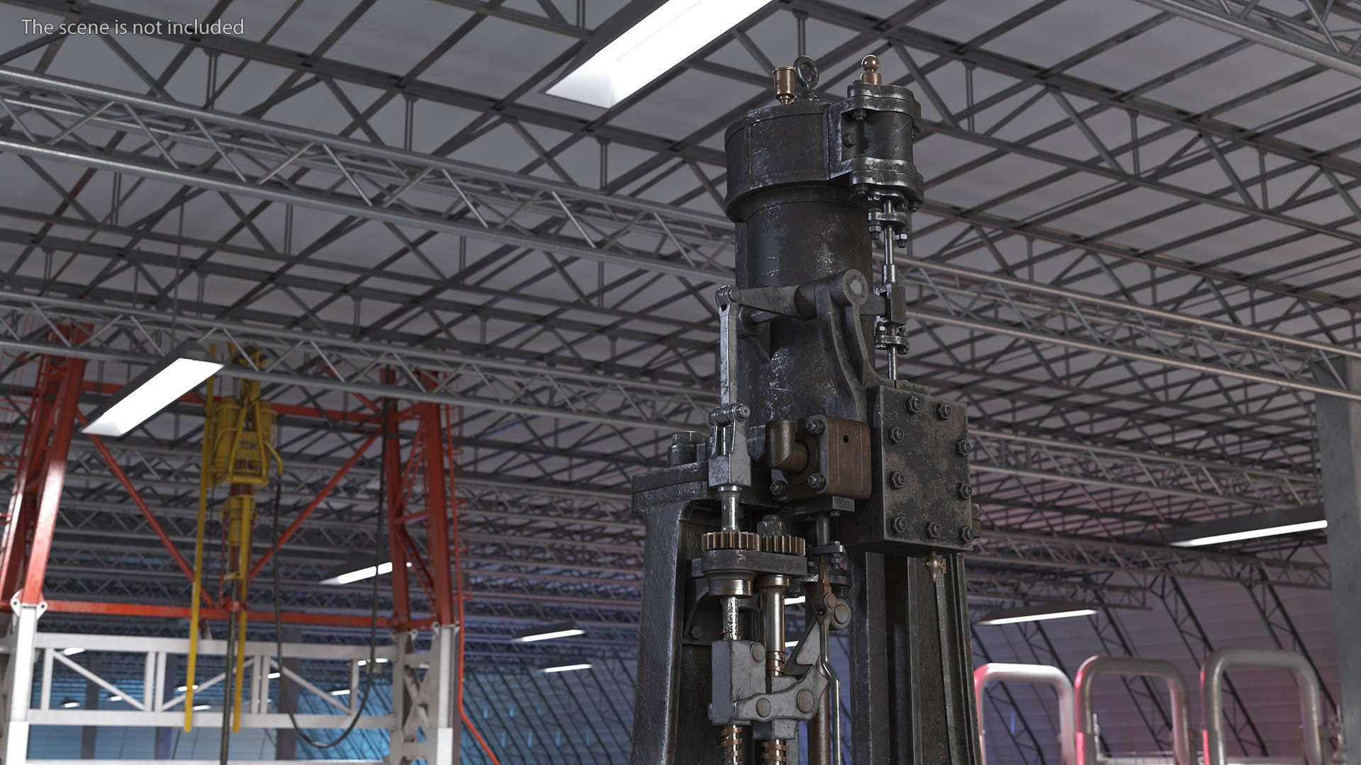 3D Vintage Industrial Steam Hammer - TurboSquid 2246231