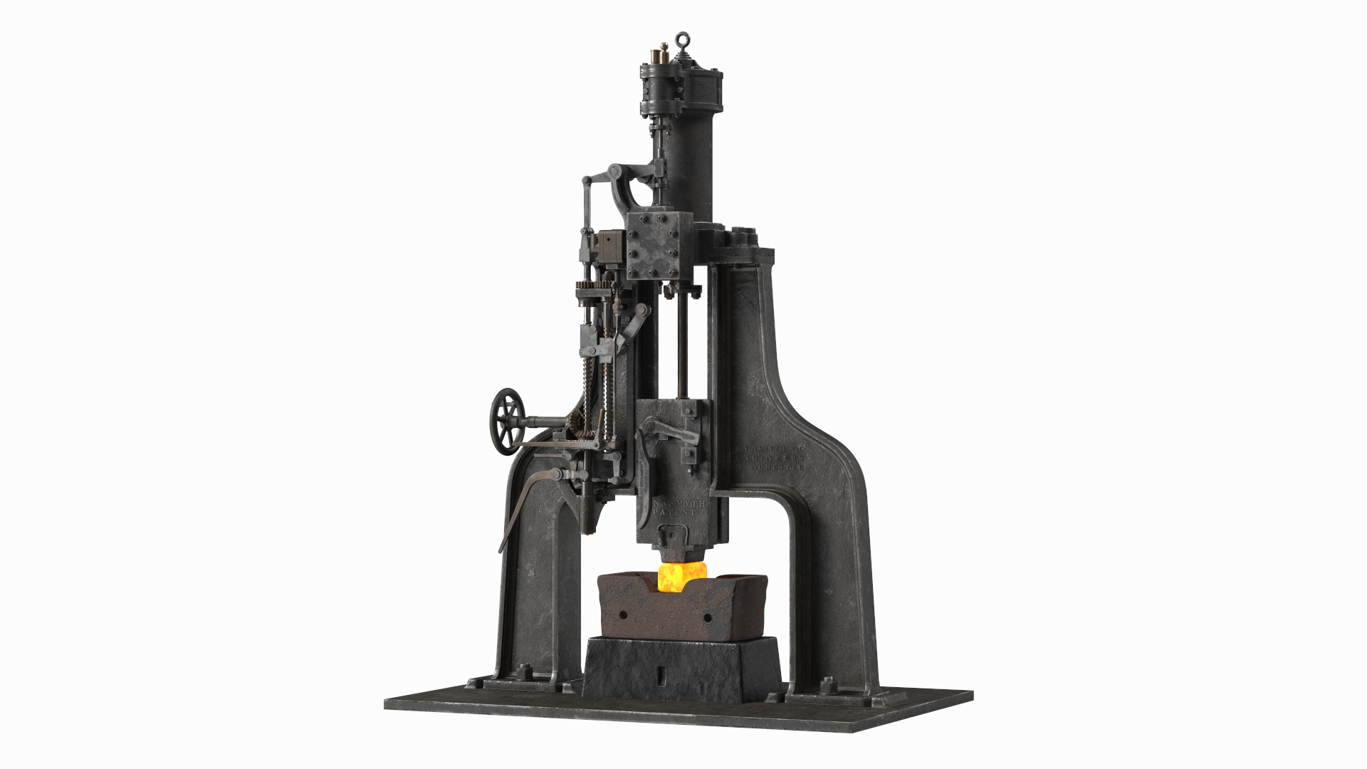 3D Vintage Industrial Steam Hammer - TurboSquid 2246231