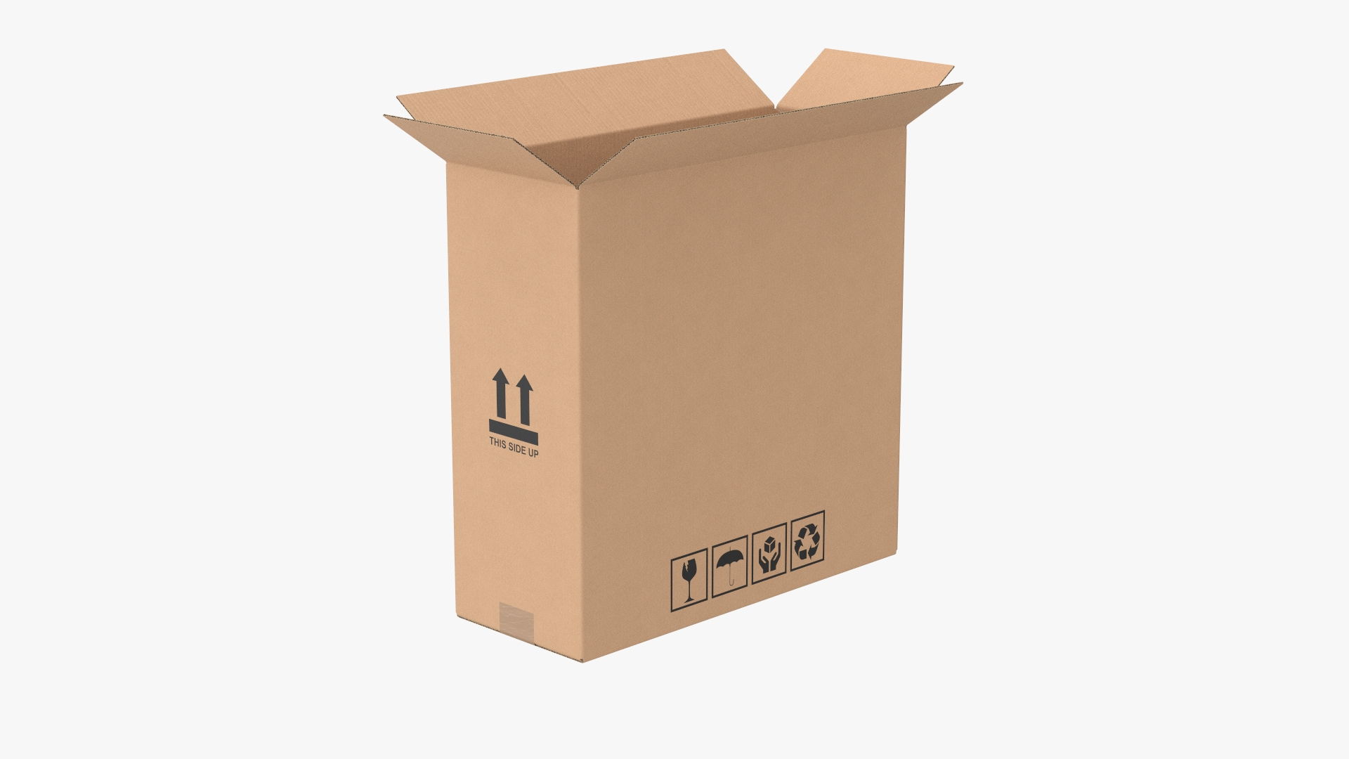3D Cardboard Box 50x20x50 Half Open Model - TurboSquid 2509220