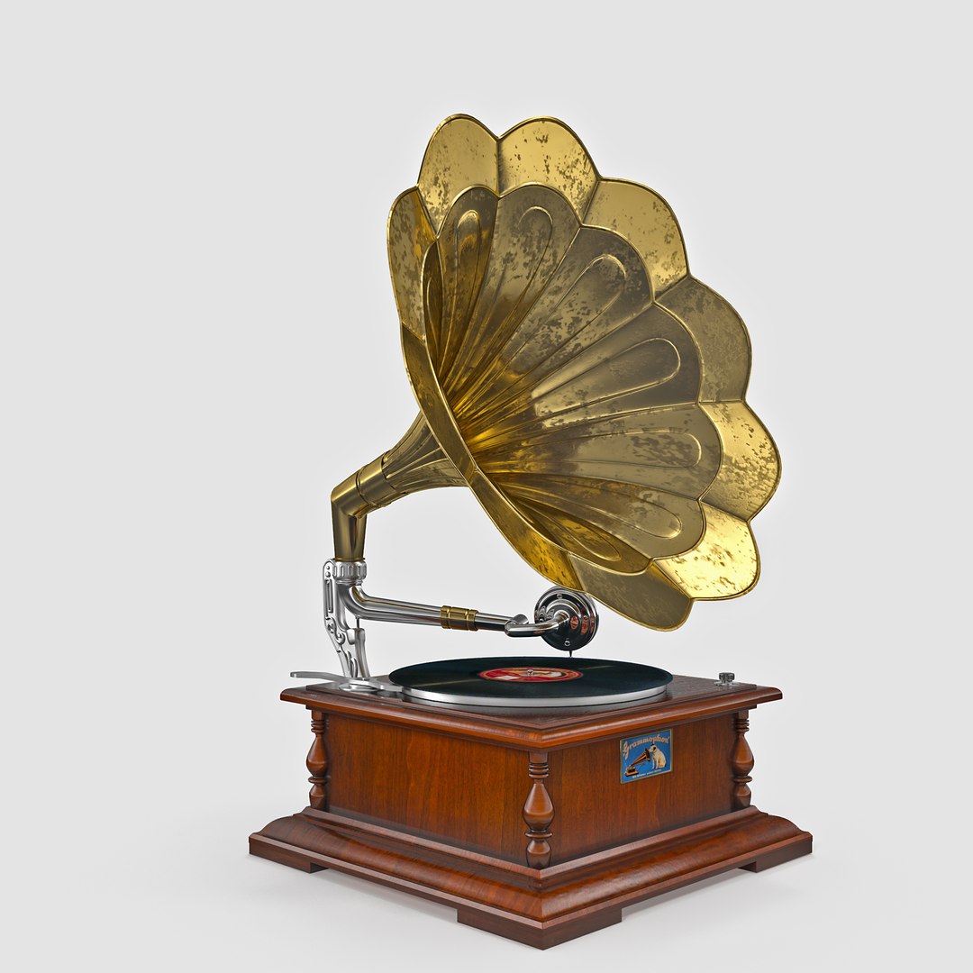 Old Phonograph Gramophone 3d Model