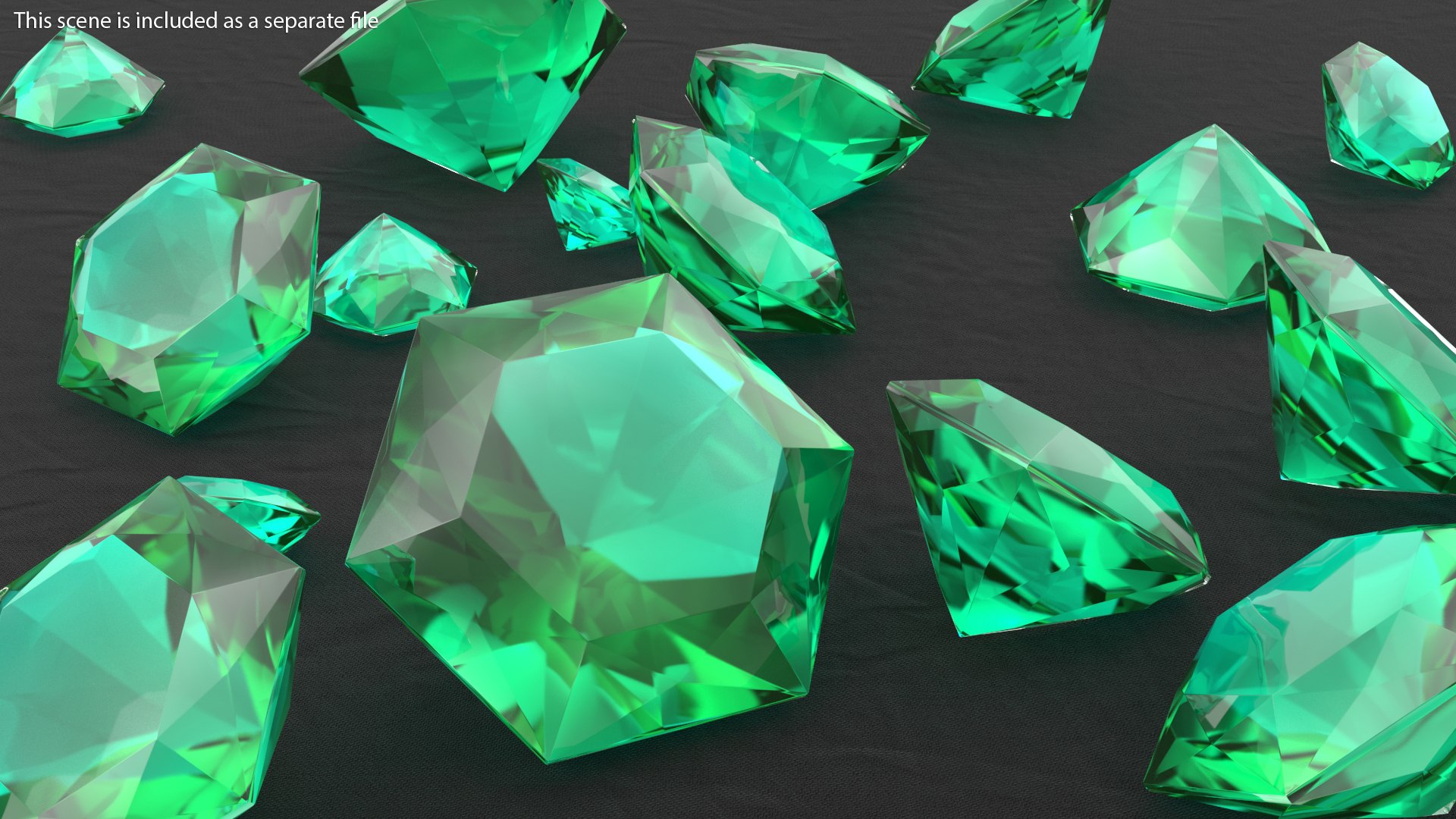 Fire Rose Hexagon Cut Emerald Model - TurboSquid 1855161